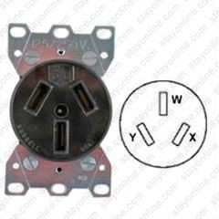 HUBBELL HBL7962 AC Receptacle NEMA 10-50 Female Black 125/250 Volt 50 ...