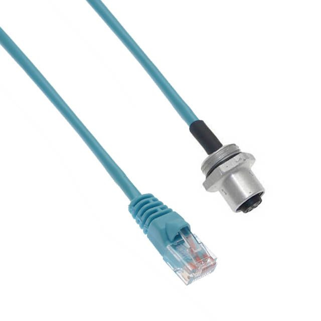 Mencom MDE45-4FR-RJ45-M16-0.15M Ethernet, Receptacle, 4 Pole, M12 D ...