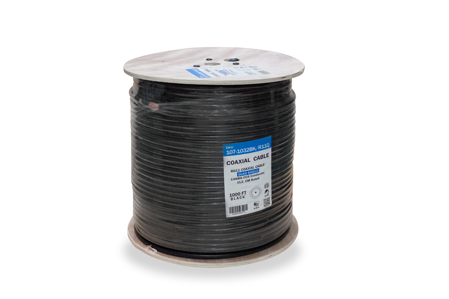 RG11/U QUAD SHIELD NON PLENUM 1000' BLACK - www.americancableassemblies.com