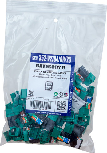 25 PACK CAT6 V-MAX U-JACK 8 POSITIONS 8 CONDUCTORS - www ...