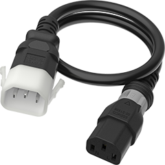 IEC320 C14 Male Plug to C13 Connector Dual-Lock 1.8 meters / 6 feet 15A ...