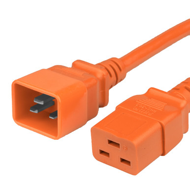 1FT C19 C20 20A 250V ORANGE Power Cord - www.americancableassemblies.com
