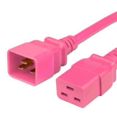 1.5FT C19 C20 20A 250V PINK Power Cord - www.americancableassemblies.com