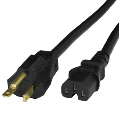 15FT NEMA 5-20P to C15 15A 125V Power Cord - BLACK - www ...