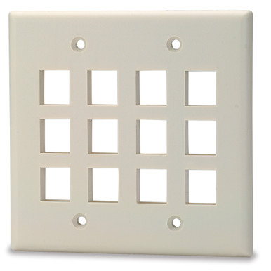 12-Port Double Gang Faceplate w/o Labeling, Ivory - DKF-12 {Qty. 10, $2 ...
