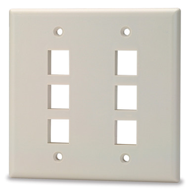 6-Port Double Gang Faceplate w/o Labeling, Gray - DKF-6-GY {Qty. 10, $2 ...