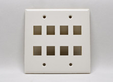 8-Port Double Gang Faceplate w/o Labeling, Ivory - DKF-8 {Qty. 10, $2. ...