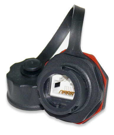 Cat 6 UTP Industrial IP67 Jack, Protective Cap, T568A/B - KJ458IG-C6C ...