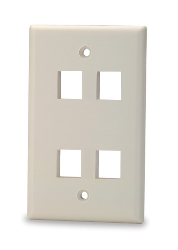 4-Port Single Gang Keystone Faceplate w/o Labeling, Ivory - SKF-4 {Qty ...