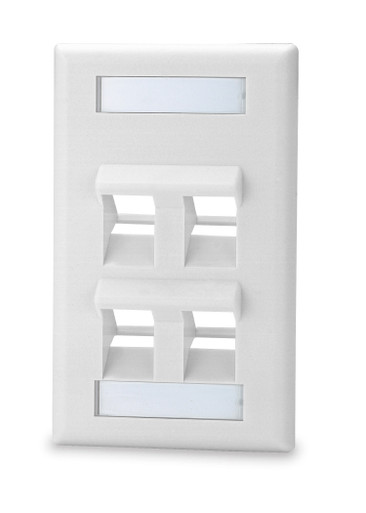 4-Port Single Gang Angled Faceplate, White - SKFLA-4-WH {Qty. 10, $1.86 ...
