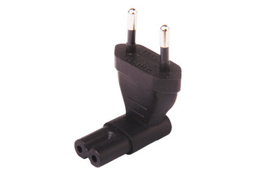 Angled IEC C7 to Europe CEE7/16 Plug Adapter - www ...
