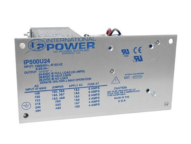 International Power IP500U24 Linear Power Supplies 24V20A UNREG PWR SUP ...