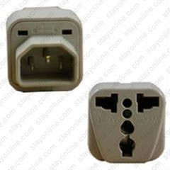 IEC320 C14 Male Plug to Multi Country Connector - Block Plug Adapter ...