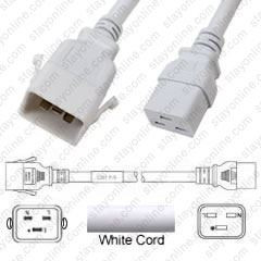 IEC320 C20 Male Plug to C19 Connector P-Lock 3.0 meters / 10 feet 20A ...