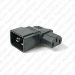 IEC320 C20 Male Plug to C13 Connector Left - Block Plug Adapter - www ...