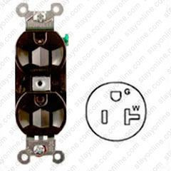 HUBBELL 5362B AC Receptacle NEMA 5-15/20 Female Duplex Construction ...