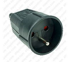 AC Female Power Connector France CEE7/5 16 Amp 250 Volt Black Straight ...
