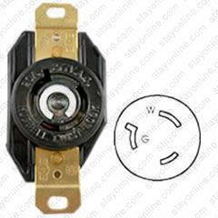 HUBBELL HBL2330 AC Receptacle NEMA L7-20 Female Black 277 Volt 20 Amp ...