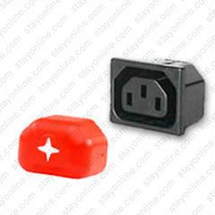Outlet Cover C13 Red Shield - www.americancableassemblies.com