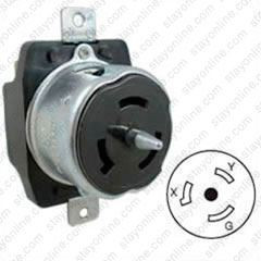 HUBBELL CS8269 AC Receptacle CA STD 50a 250 Volt Female Black - www ...