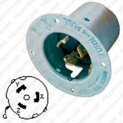 HUBBELL CS8375 AC Flanged Inlet CA STD 50a 3-Phase 250 Volt Male Black ...