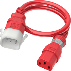 IEC320 C14 Male Plug to C13 Connector Dual-Lock 0.9 meters / 3 feet 10A ...