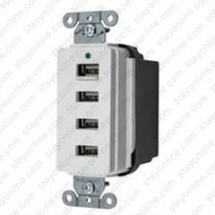 HUBBELL USB4W AC Receptacle Duplex with 4 USB Ports White - www ...