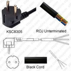 Korea KSC8305 Male Plug Angled Down to ROJ 2.5 meters / 8 feet 10A/250V ...
