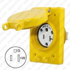 HUBBELL HBL60W33 AC Receptacle NEMA 5-20 Female Yellow Watertight - www ...