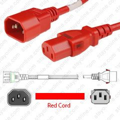 IEC320 C14 Male Plug to C13 Connector WS-Lock 1.2 meters / 4 feet 10A ...