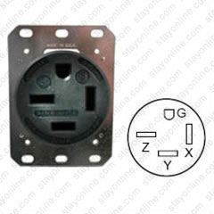 HUBBELL HBL8450A AC Receptacle NEMA 15-50 Female Black 250 Volt 50 Amp ...