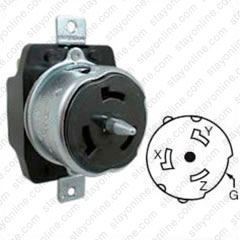 HUBBELL CS8169 AC Receptacle CA STD 50a 3-Phase-480 Volt Female Black ...