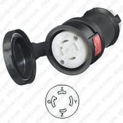 HUBBELL HBL2733SW AC Connector NEMA L16-30 Female Black Watertight ...