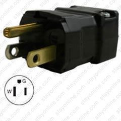 HUBBELL HBL5965VBLK AC Plug NEMA 5-15 Male Valise Black - www ...