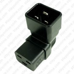IEC320 C20 Male Plug to C19 Connector Down CE - Block Plug Adapter ...