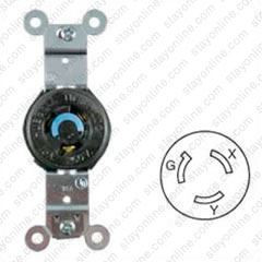 HUBBELL HBL4560 AC Receptacle NEMA L6-15 Female Black 250 Volt 15 Amp ...