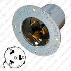 HUBBELL CS6375 AC Flanged Inlet CA STD 50a 125/250 Volt Male Black ...