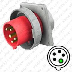 HUBBELL HBL5100B7W AC Inlet IEC60309 5100B7W Pin & Sleeve Inlet - www ...