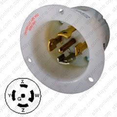HUBBELL HBL2825 AC Flanged Inlet NEMA L22-30 Male White - www ...