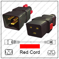 IEC320 C20 Male Plug to C19 Connector Z-LOCK 1.5 meters / 5 feet 20A ...