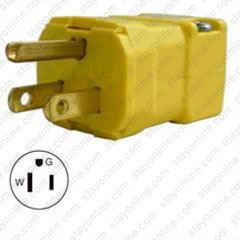 HUBBELL HBL5965VY AC Plug NEMA 5-15 Male Valise Yellow - www ...