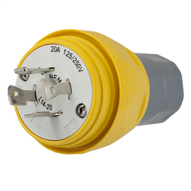 HBL26W74 Hubbell HBL26W74 L14-20P Twist-Lock® Watertight Plug, 20A, 125 ...