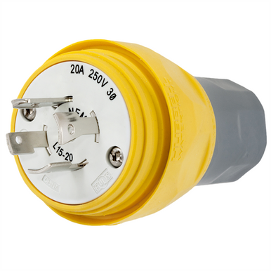HBL26W75 Hubbell HBL26W75 L15-20P Twist-Lock® Watertight Plug, 20A/3Ø ...