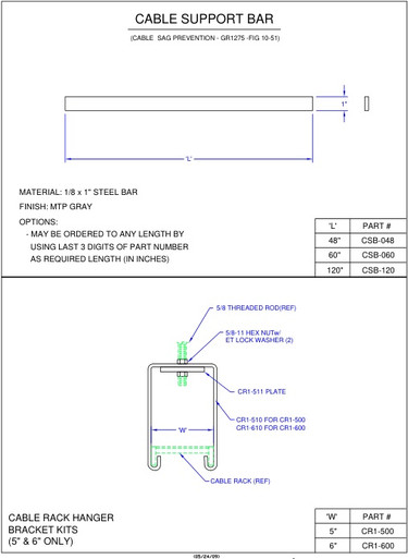 Moreng Telecom CSB-120 Cable Rack Support Bar - www ...