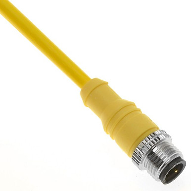 Mencom MAC-2MP-4M MAC, Cordset, 2 Pole, Male Straight, 4M, 4A, Yellow ...