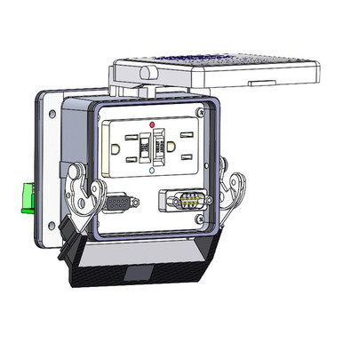 Mencom DHGF-DB9-MDB9-32 Panel Interface Connector with GFCI outlet, 9 ...
