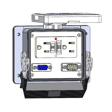 Mencom GF-DB9-MDB9-32 Panel Interface Connector with GFCI outlet, 9 pin ...