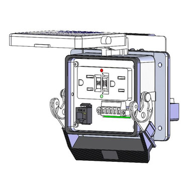 Mencom GF-DN-RJ45-32 Panel Interface Connector with GFCI outlet ...