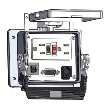 Mencom DHGF-DB9-RJ45-R-32 Panel Interface Connector with GFCI outlet, 9 ...