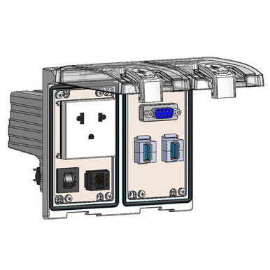 Mencom LP2-DBR-DB9-RJ45-2USB-AFAF-R Low Profile Panel Interface ...